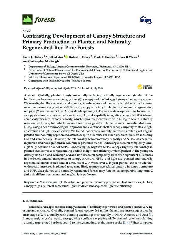 (PDF) Contrasting Development of Canopy Structure and Primary ...