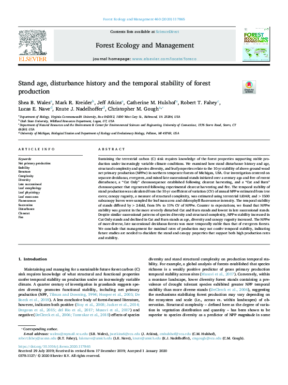 (PDF) Stand age, disturbance history and the temporal stability of ...