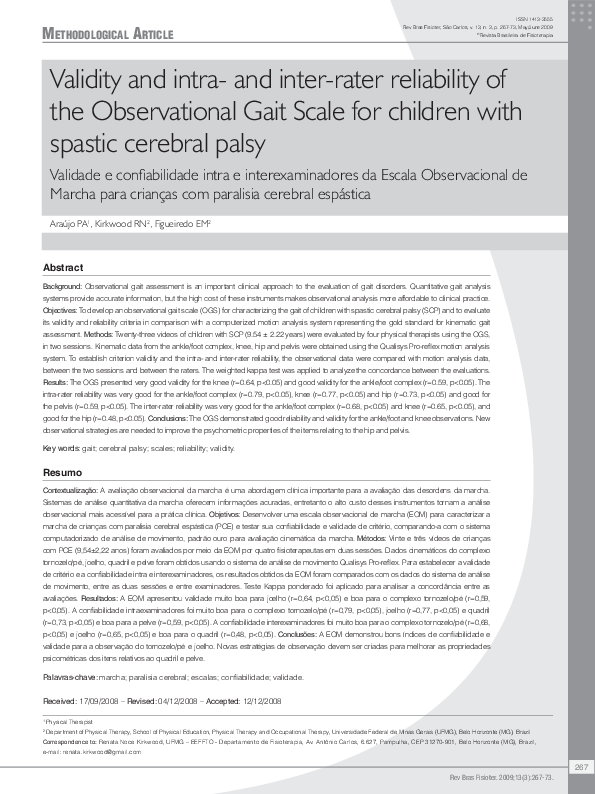 (PDF) Validade e confiabilidade intra e interexaminadores da Escala ...