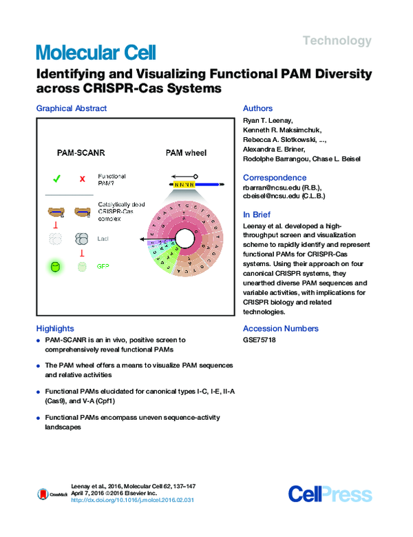 (PDF) Identifying and Visualizing Functional PAM Diversity across ...