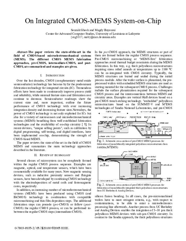 (PDF) On Integrated CMOS-MEMS System-on-Chip
