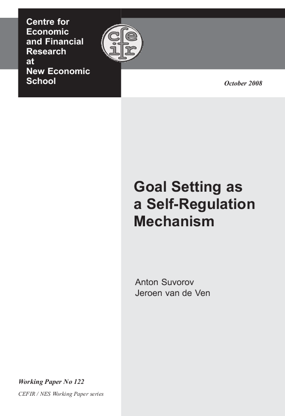 (PDF) Goal Setting as a Self-Regulation Mechanism