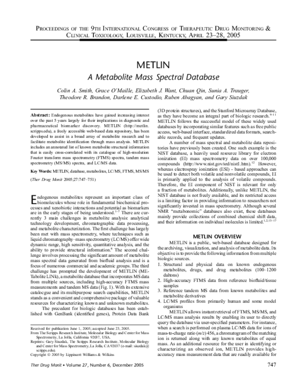 (PDF) Metlin