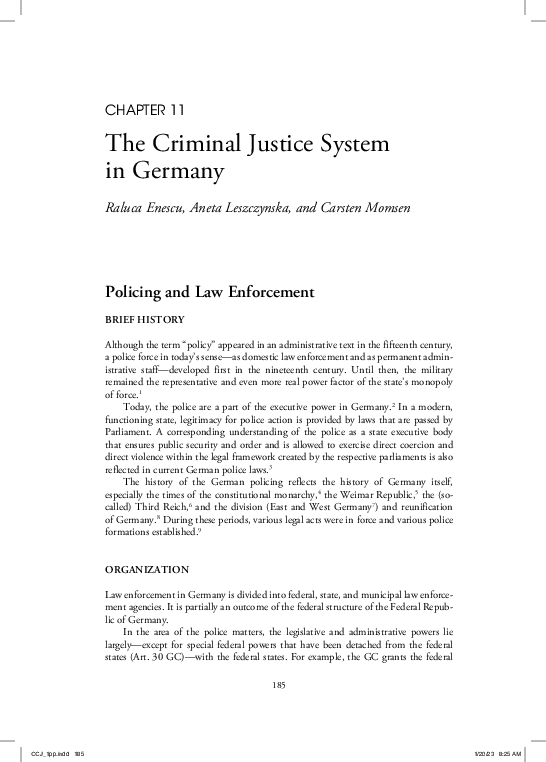 (PDF) The Criminal Justice System in Germany