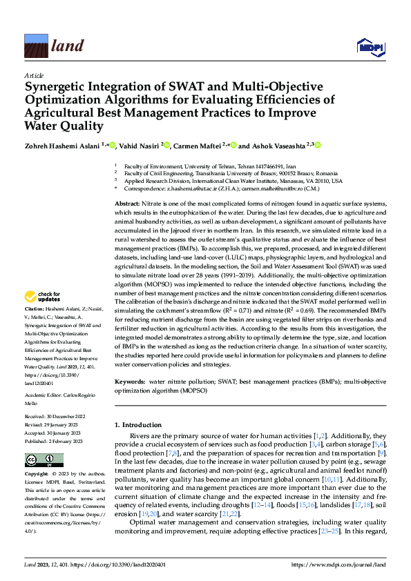 Pdf Synergetic Integration Of Swat And Multi Objective Optimization Algorithms For Evaluating