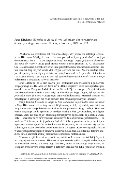 (PDF) Peter Hitchens, Wściekli na Boga. O tym, jak ateizm doprowadził ...