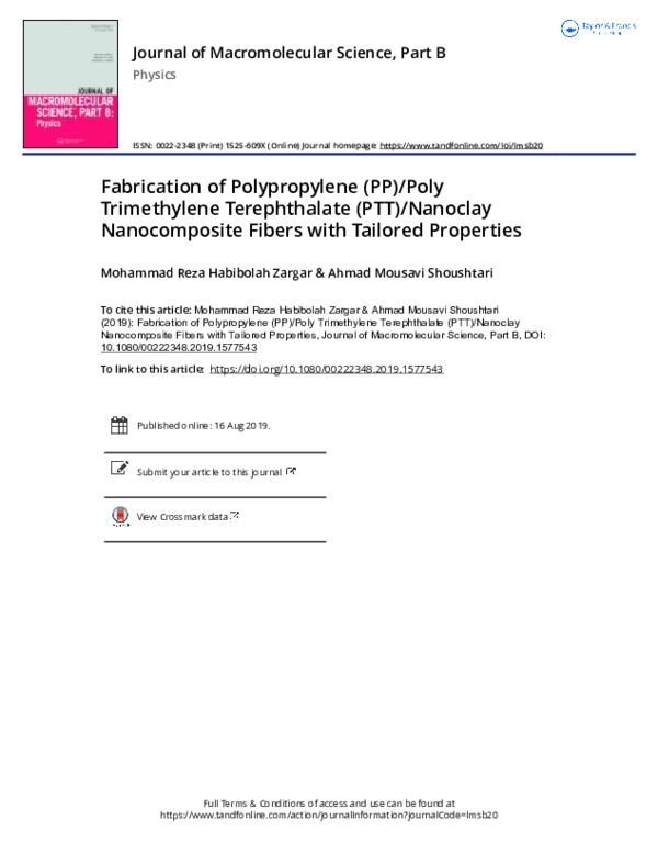 (PDF) Fabrication of Polypropylene (PP)/Poly Trimethylene Terephthalate ...