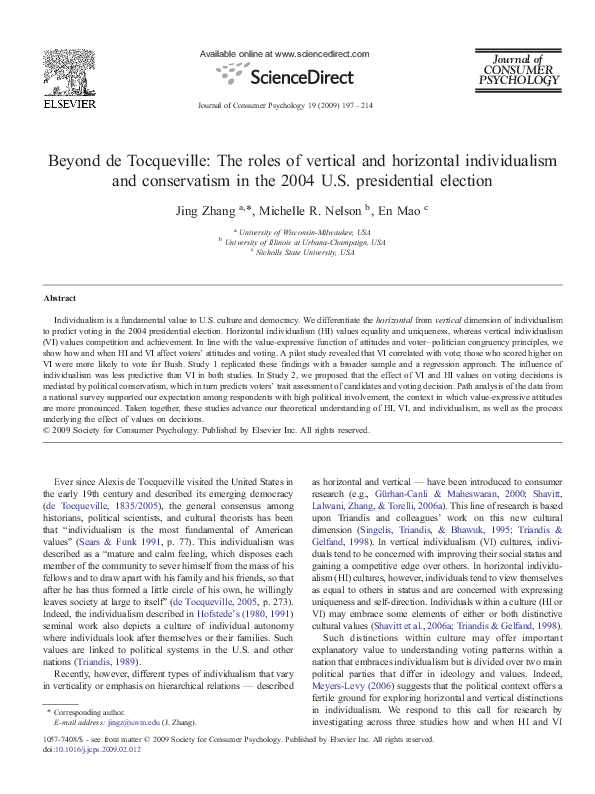 (PDF) Beyond de Tocqueville: The roles of vertical and horizontal ...