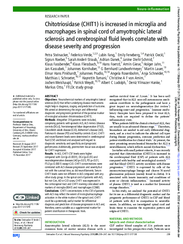 (PDF) Chitotriosidase (CHIT1) is increased in microglia and macrophages ...