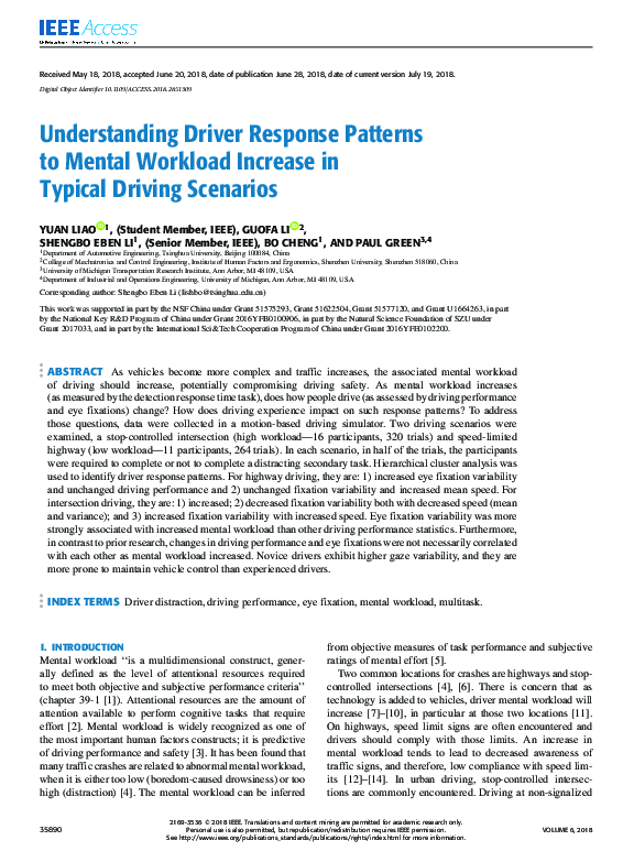 (PDF) Understanding Driver Response Patterns to Mental Workload ...