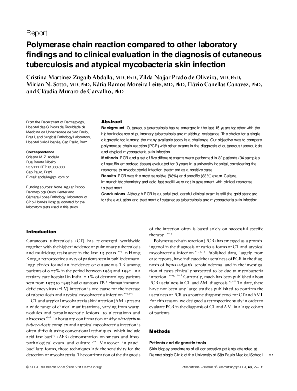 (PDF) Polymerase chain reaction compared to other laboratory findings and to clinical evaluation ...