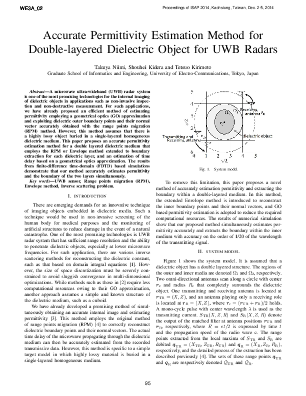 (PDF) Accurate permittivity estimation method for double-layered dielectric object for UWB radars