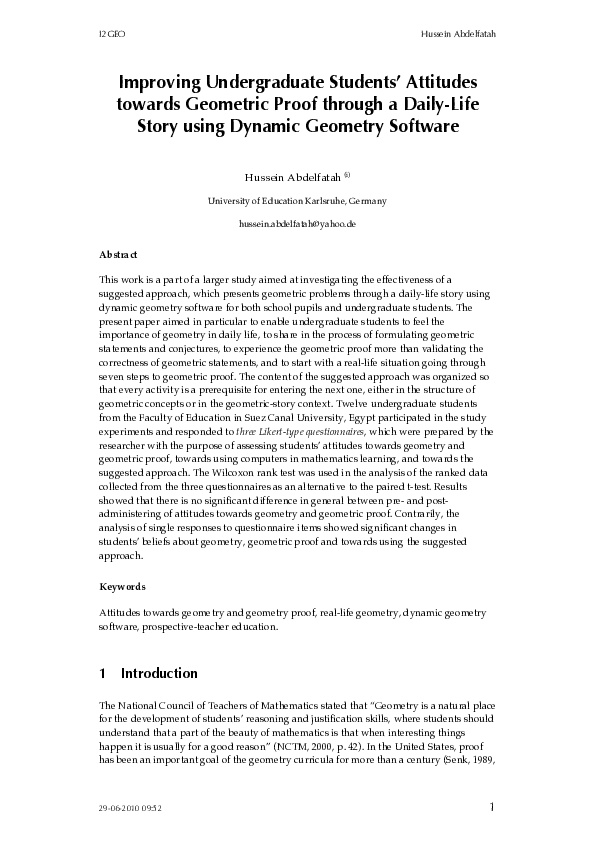 (PDF) Improving Undergraduate Students’ Attitudes towards Geometric ...