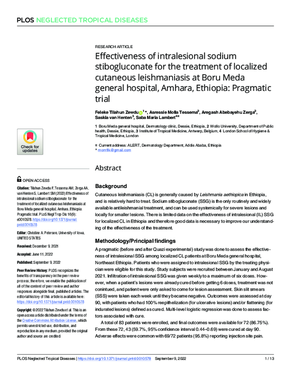 (PDF) Effectiveness of intralesional sodium stibogluconate for the ...