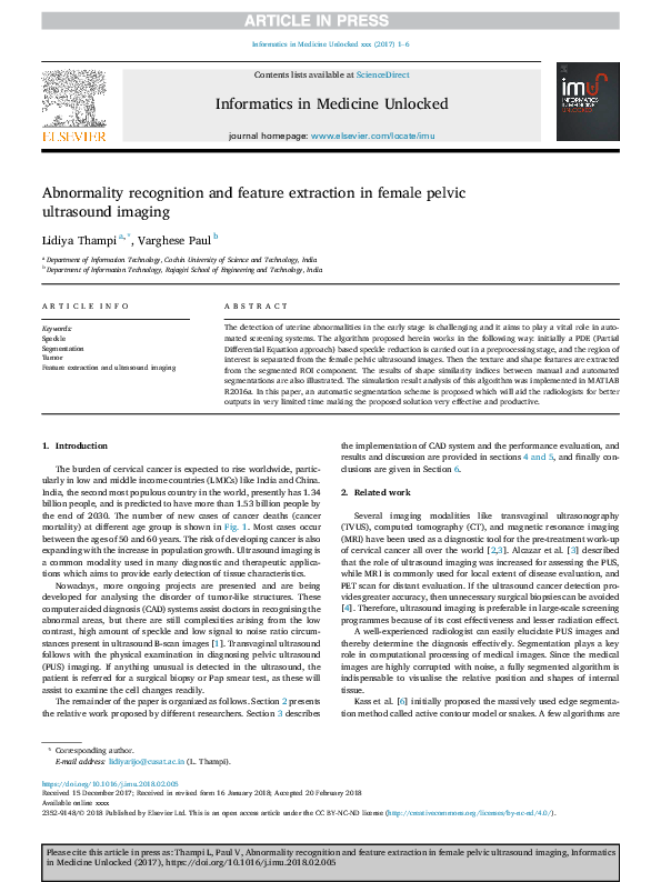 (PDF) Abnormality recognition and feature extraction in female pelvic ...
