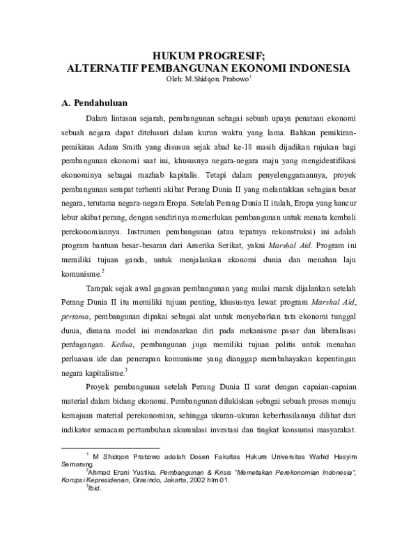 (PDF) Hukum Progresif; Alternatif Pembangunan Ekonomi Indonesia
