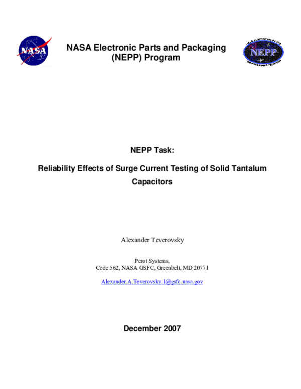 (PDF) NASA Electronic Parts and Packaging (NEPP) Program | D Lakins ...