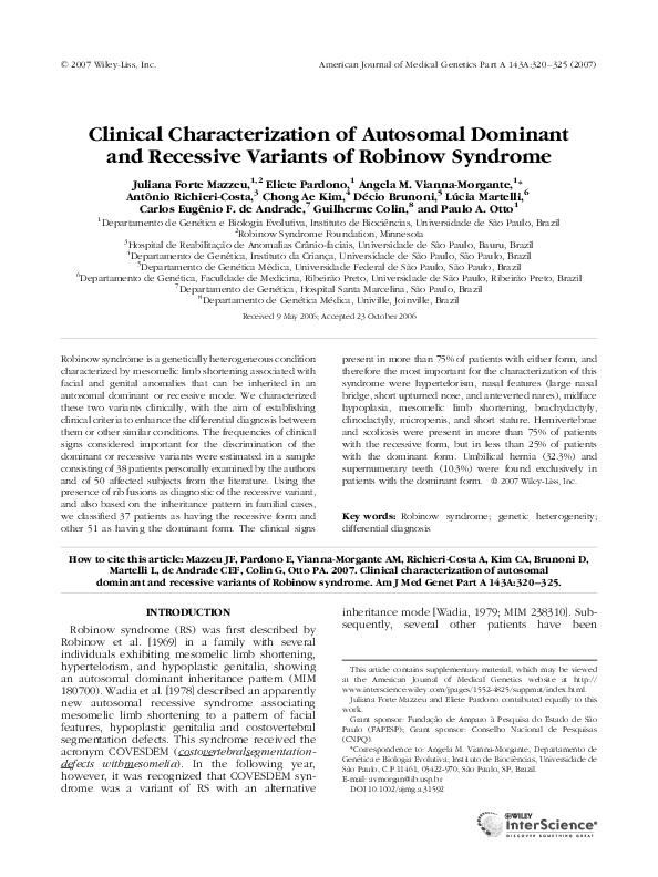 (PDF) Clinical characterization of autosomal dominant and recessive ...