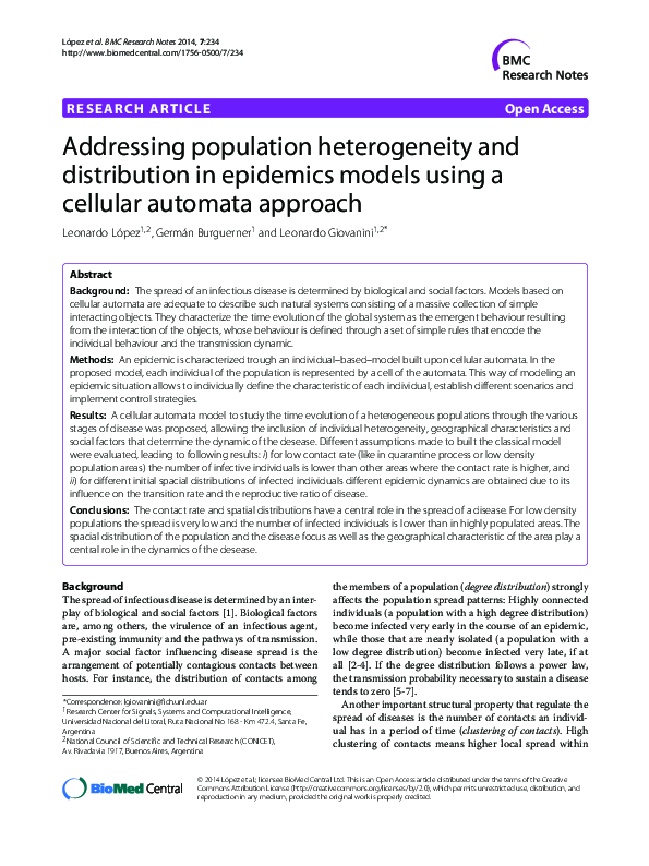 Addressing population heterogeneity and distribution in epidemics models using a cellular ...