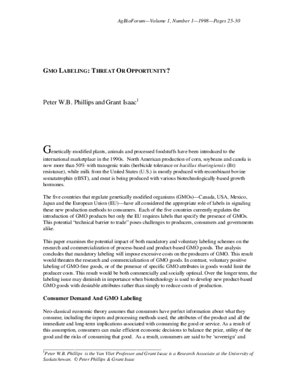 (PDF) — GMO Labeling Figure 1 : Risk And Uncertainty For Normal And ...
