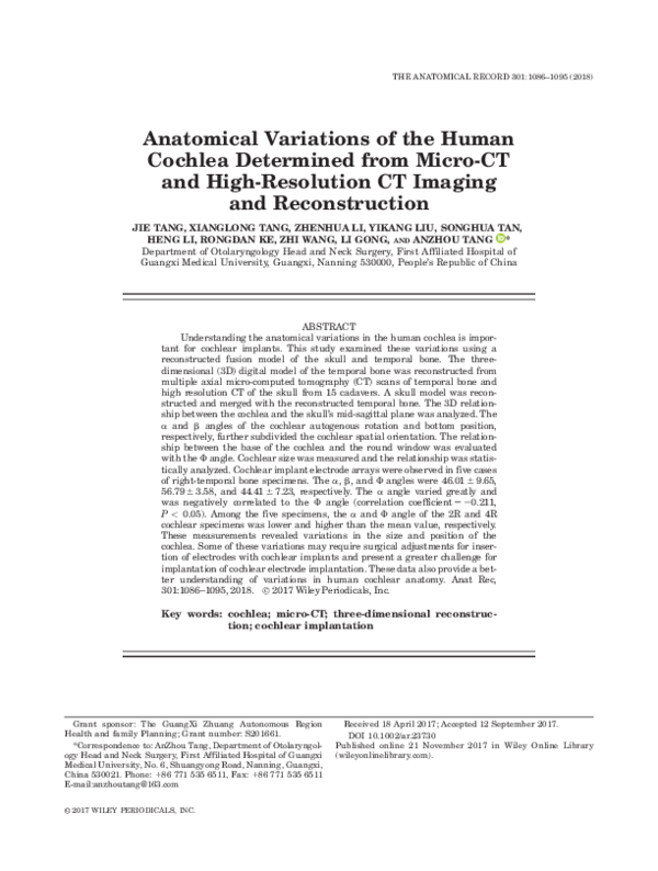 (PDF) Anatomical variations of the human cochlea determined from micro ...