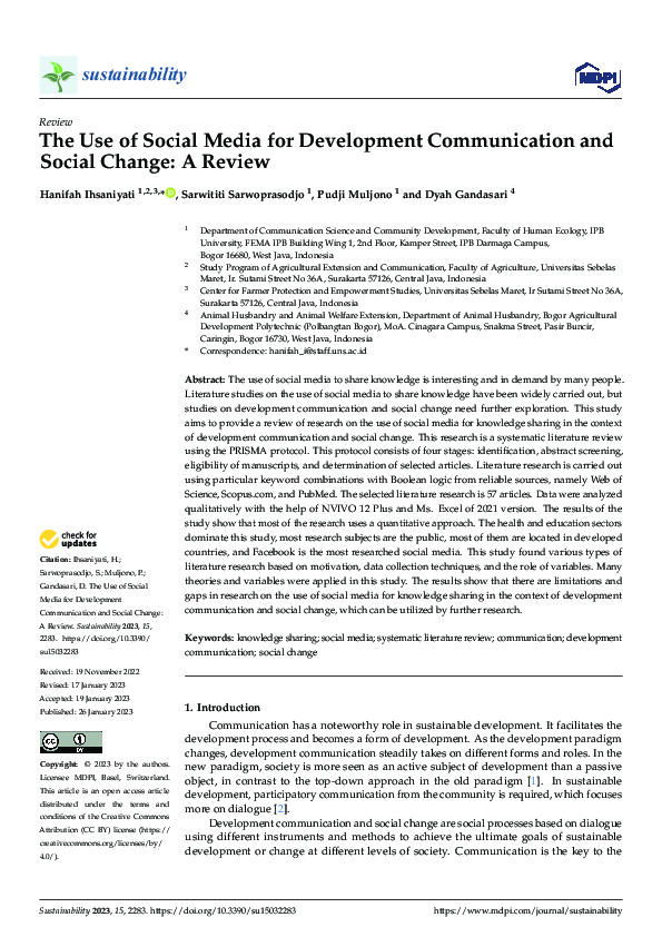 (PDF) The Use of Social Media for Development Communication and Social ...