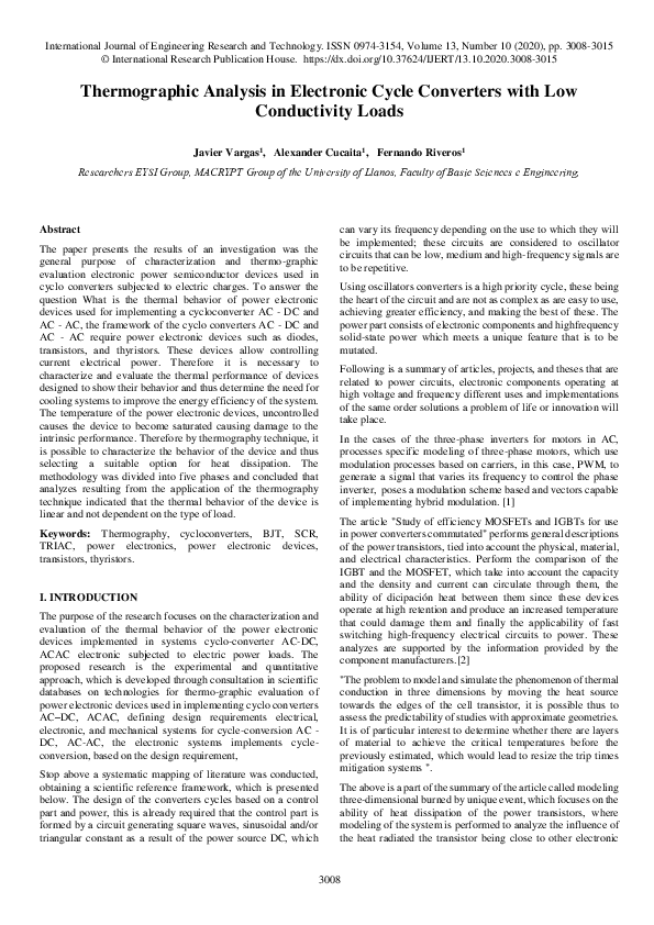 (PDF) Thermographic Analysis in Electronic Cycle Converters with Low ...