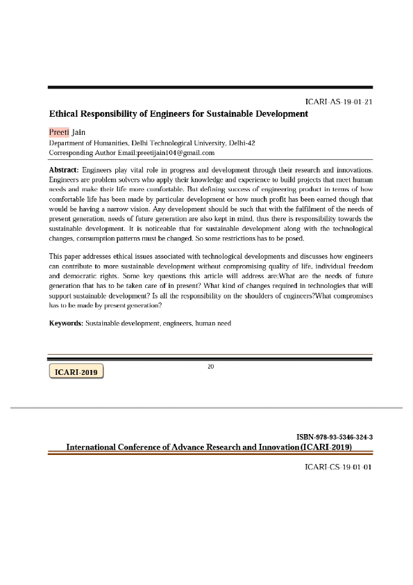 (PDF) Engineer's Responsibility For Sustainable Develop