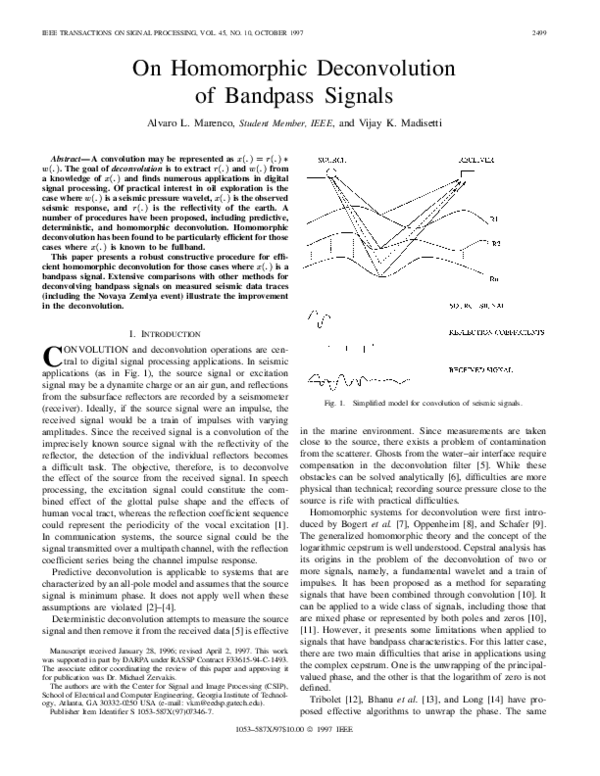 (PDF) On homomorphic deconvolution of bandpass signals