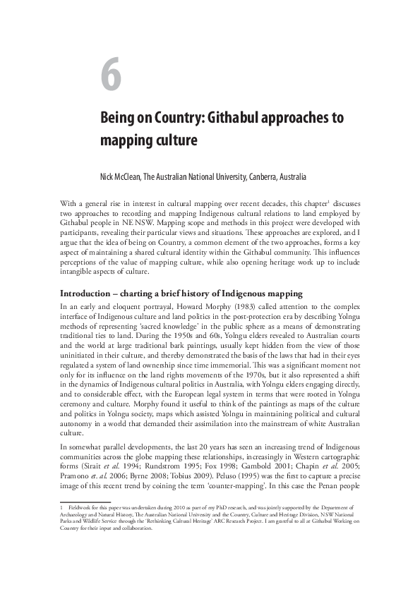 (PDF) Being on Country: Githabul approaches to mapping culture