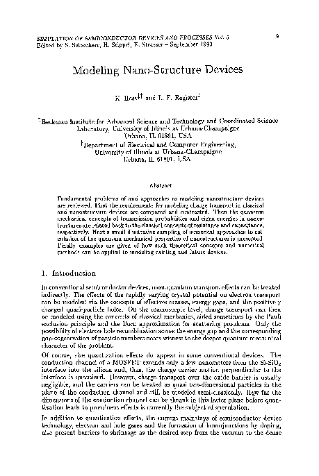 (PDF) Modeling Nano-Structure Devices