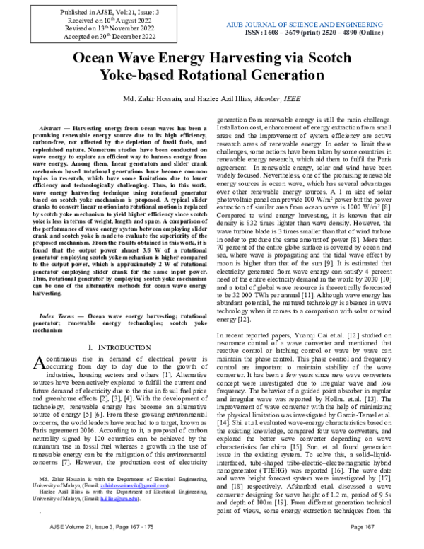 (PDF) Ocean Wave Energy Harvesting via Scotch Yoke-based Rotational ...