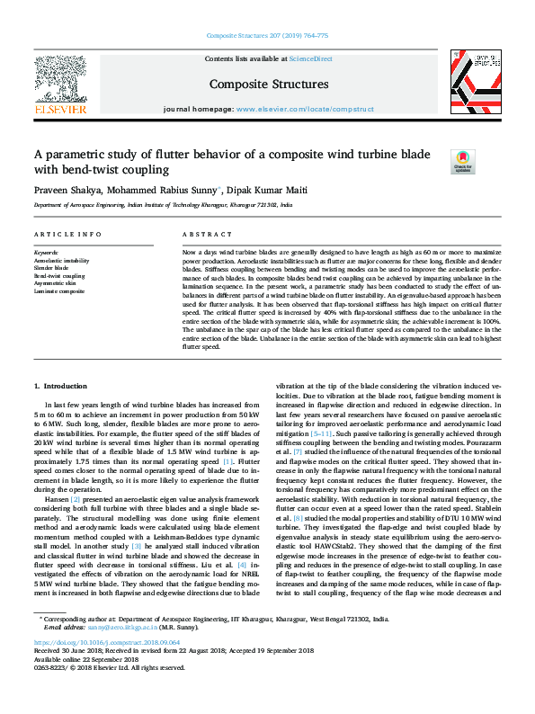 (PDF) A parametric study of flutter behavior of a composite wind ...