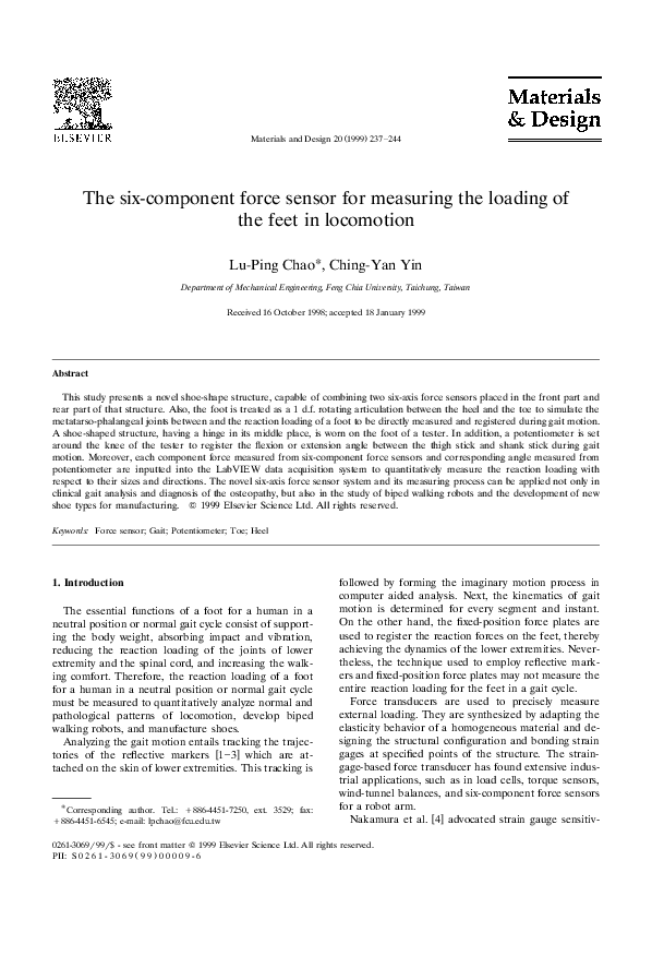 (PDF) The six-component force sensor for measuring the loading of the ...