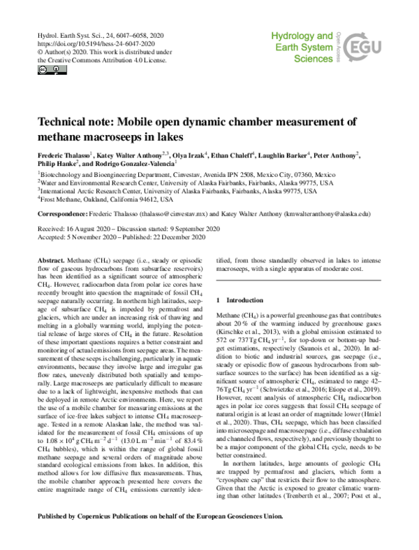(PDF) Technical note: Mobile open dynamic chamber measurement of ...