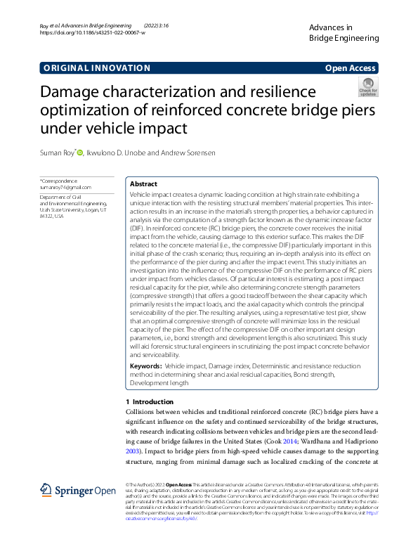 (PDF) Damage characterization and resilience optimization of reinforced ...