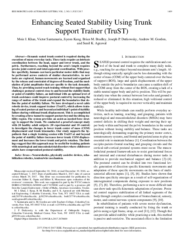 (PDF) Enhancing Seated Stability Using Trunk Support Trainer (TruST)