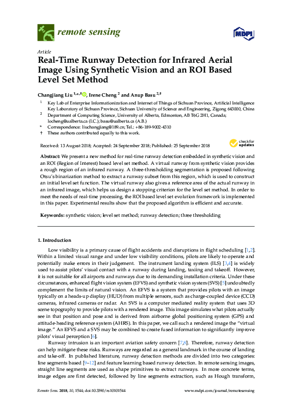 Pdf Real Time Runway Detection For Infrared Aerial Image Using