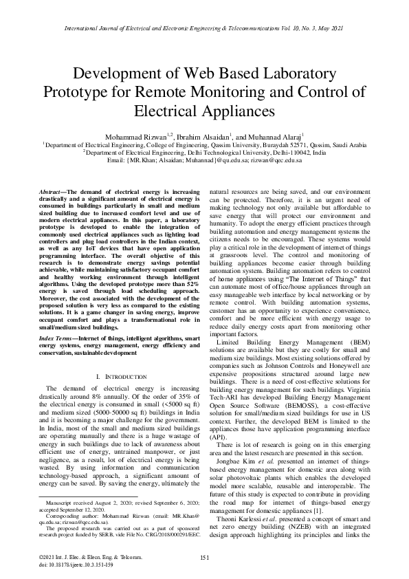 (PDF) Development of Web Based Laboratory Prototype for Remote ...