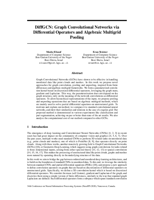 Pdf Diffgcn Graph Convolutional Networks Via Differential Operators