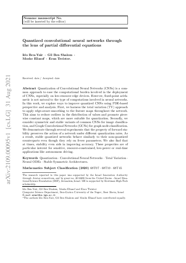 Pdf Quantized Convolutional Neural Networks Through The Lens Of Partial Differential Equations 9542