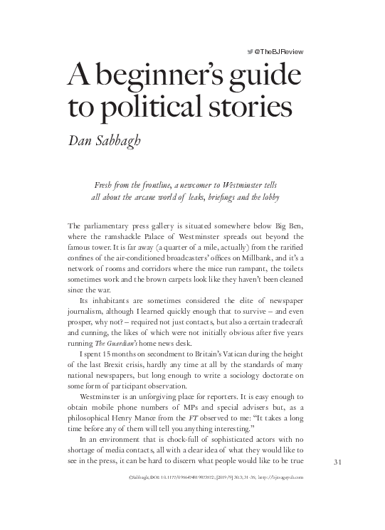 (PDF) A Beginners Guide to Political Stories