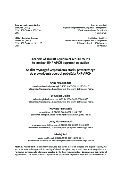 (PDF) Analysis of aircraft equipment requirements to conduct RNP APCH ...