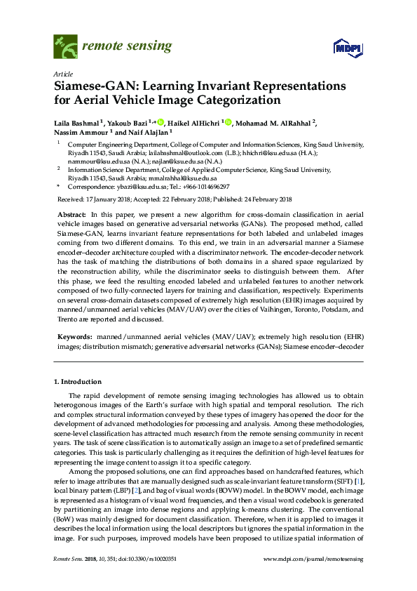 (PDF) Siamese-GAN: Learning Invariant Representations for Aerial ...