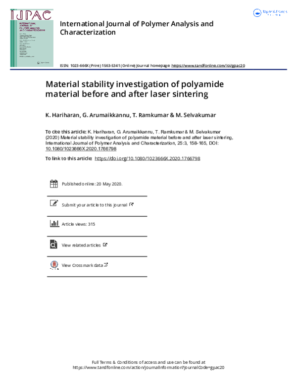 (PDF) Material stability investigation of polyamide material before and ...