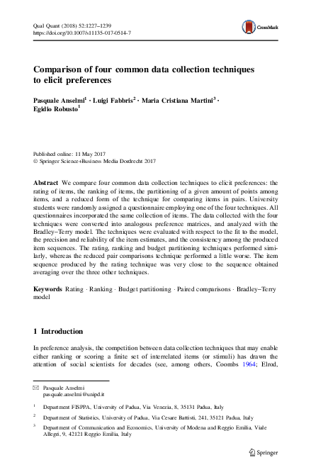 (PDF) Comparison of four common data collection techniques to elicit ...