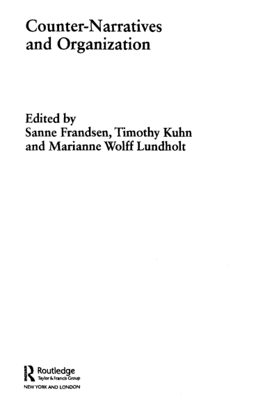 (PDF) Counter-Narratives and Organization