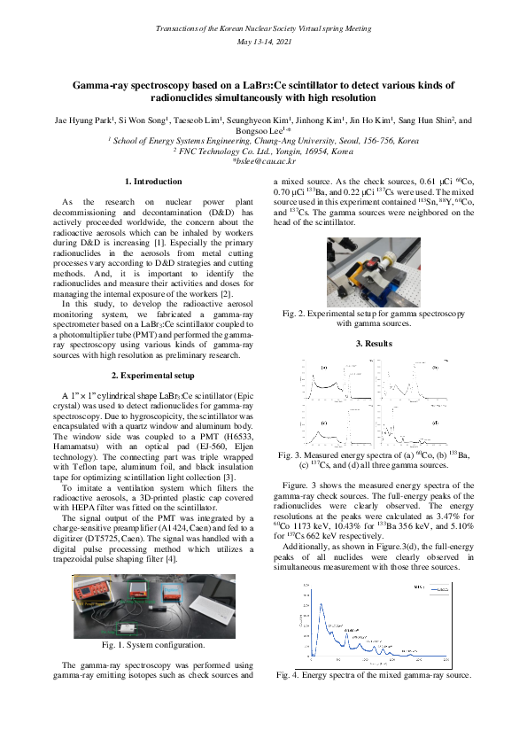 (PDF) Gamma-ray spectroscopy based on a LaBr3:Ce scintillator to detect various kinds of ...