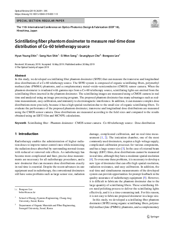 (PDF) Scintillating fiber phantom dosimeter to measure real-time dose ...