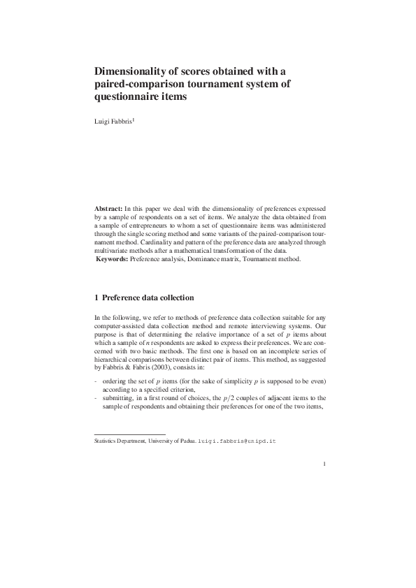 (PDF) Dimensionality of Scores Obtained with a Paired-Comparison Tournament System of ...